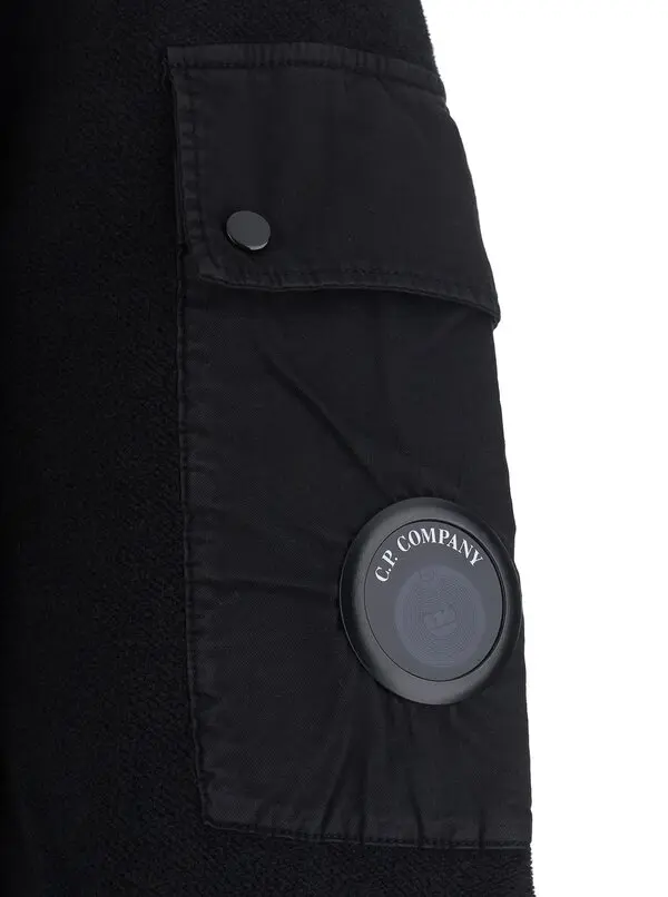 C.P. COMPANY Sweatshirt With Round Neck And Long Sleeves In Tech Fabric - Black