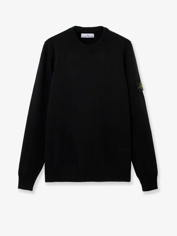 Stone Island Virgin Wool Blend Sweater - Black
