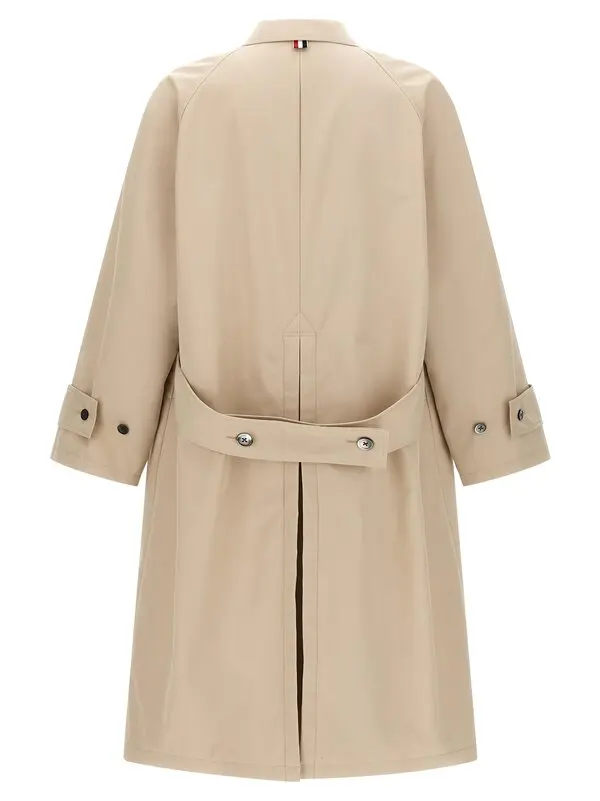 Thom Browne Water Repellent Cotton Trench Coat - Cream