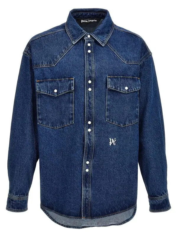 Palm Angels Lw Monogram' Jacket - Blue