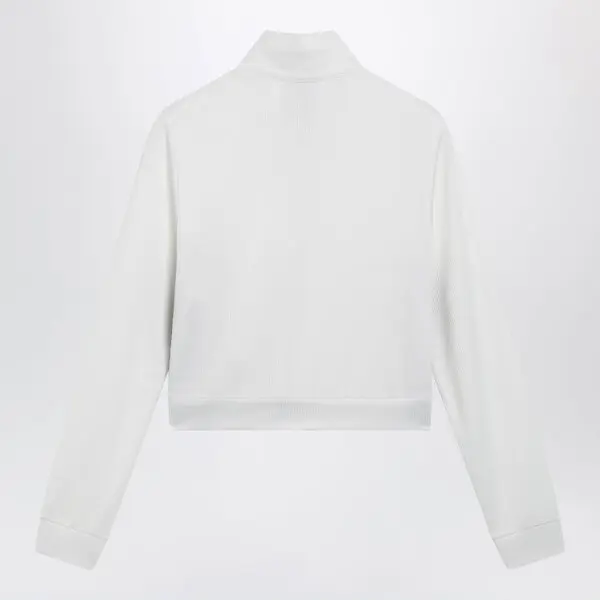 Gucci Ribbed Cotton Jersey Zip Hoodie With Web