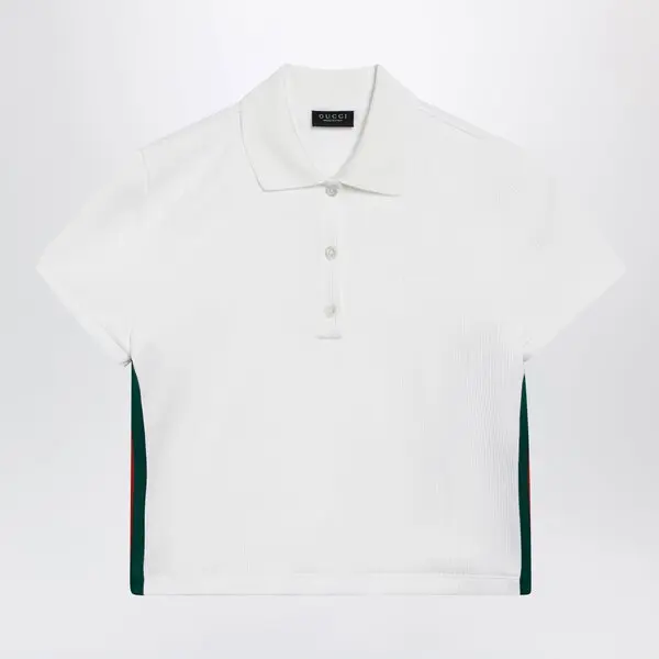 Gucci Ribbed Cotton Jersey Polo - White