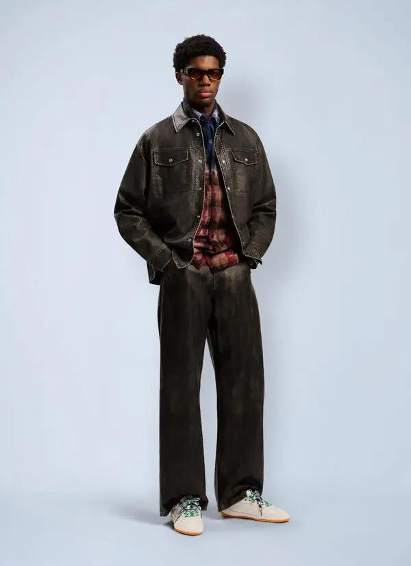 Palm Angels Curved Logo Coated Pants