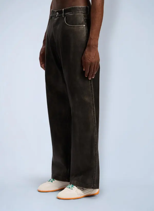 Palm Angels Curved Logo Coated Pants