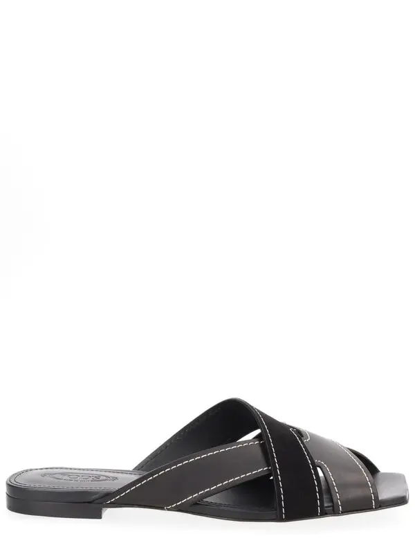 TOD'S Cross-strap Sandal - Black