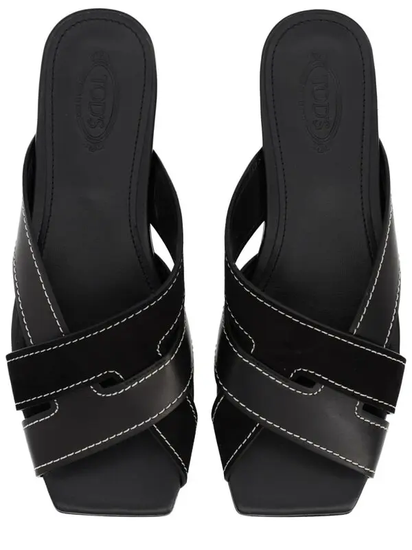 TOD'S Cross-strap Sandal - Black