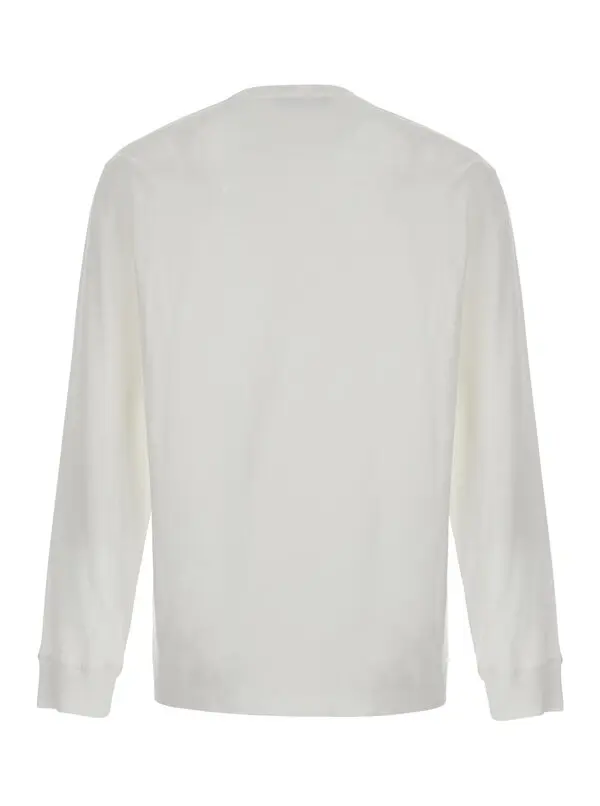 Stone Island Crew Neck Long Sleeve Cotton T-shirt For - White