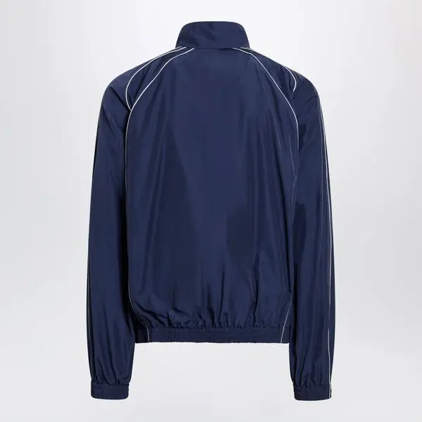 Balenciaga Bodies Track Jacket In Dark Navy Poplin