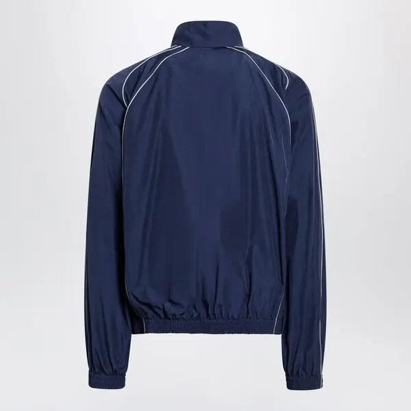 Balenciaga Bodies Track Jacket In Dark Navy Poplin - Blue