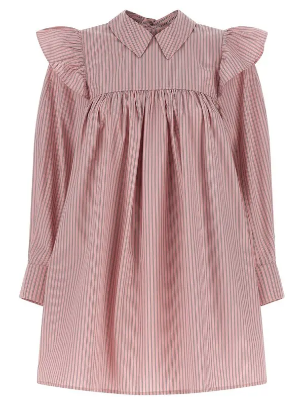 GANNI Striped Dress - Pink