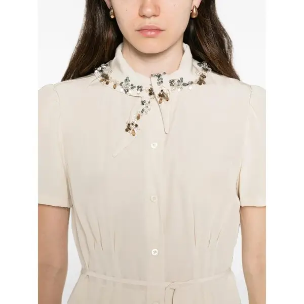 Prada Silk Crystal Embellished Day Dress