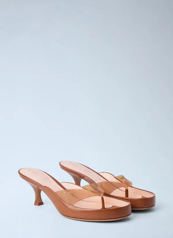 Chloé Junie Heeled Sandals - Brown