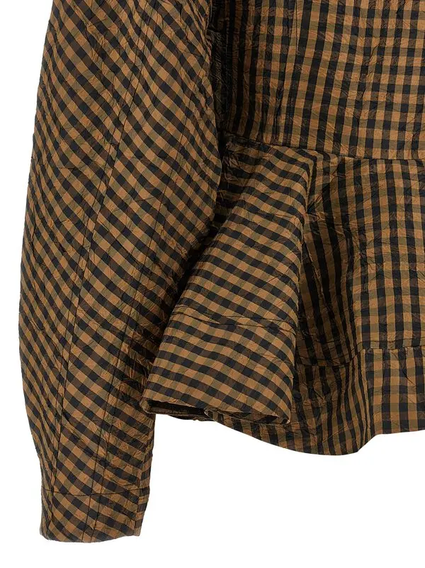 GANNI Crinckled Taffetà Blouse - Brown