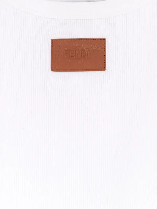 Fendi Ribbed Cotton Tank Top