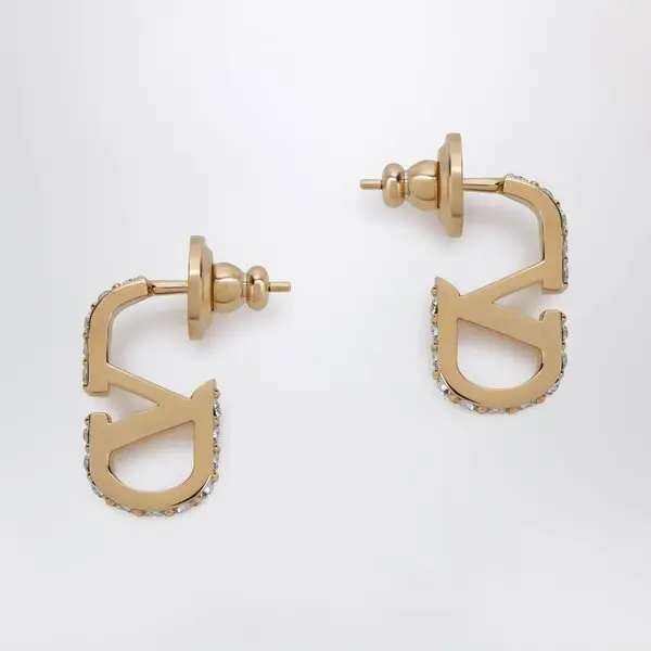 Valentino Garavani Vlogo Signature Earrings With Crystals - Silver