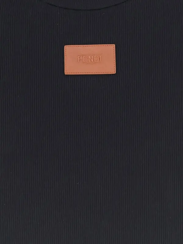 Fendi Cropped Stretch Cotton T-shirt