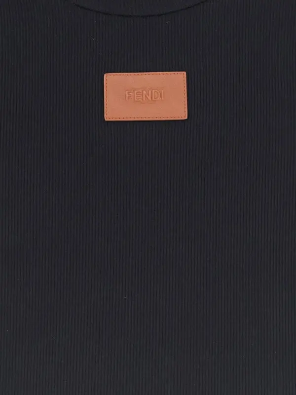 Fendi Cropped Stretch Cotton T-shirt