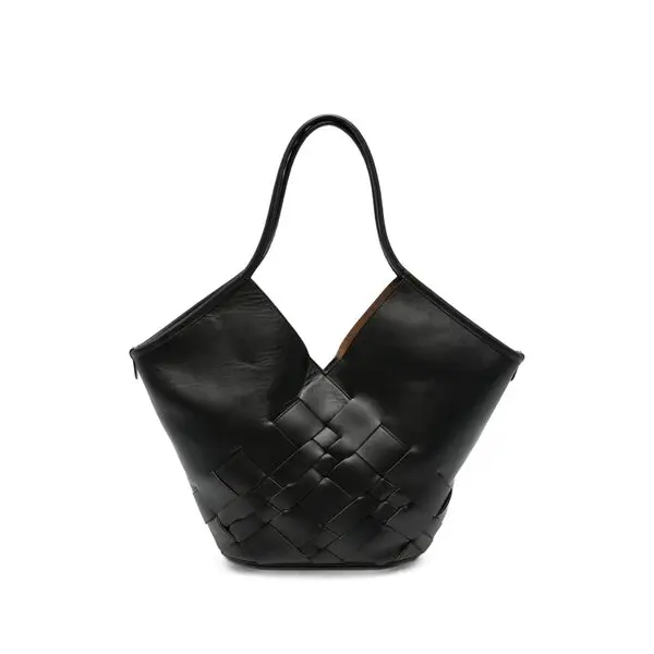Hereu Woven Leather Shoulder Bag - Black