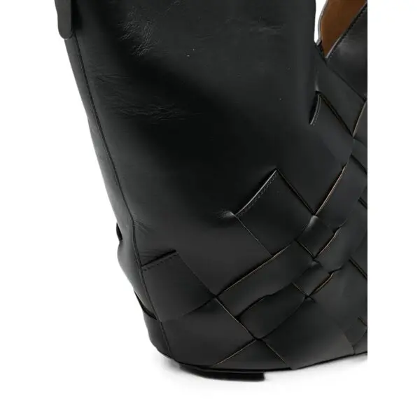 Hereu Woven Leather Shoulder Bag - Black
