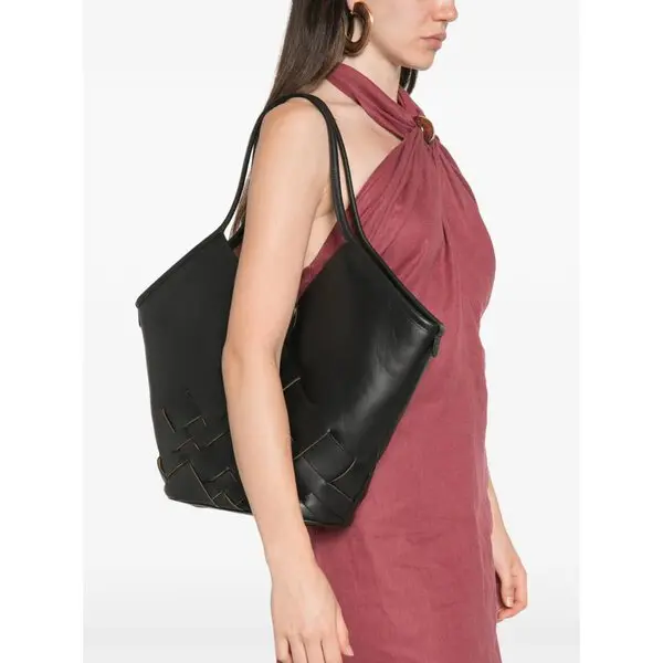 Hereu Woven Leather Shoulder Bag - Black