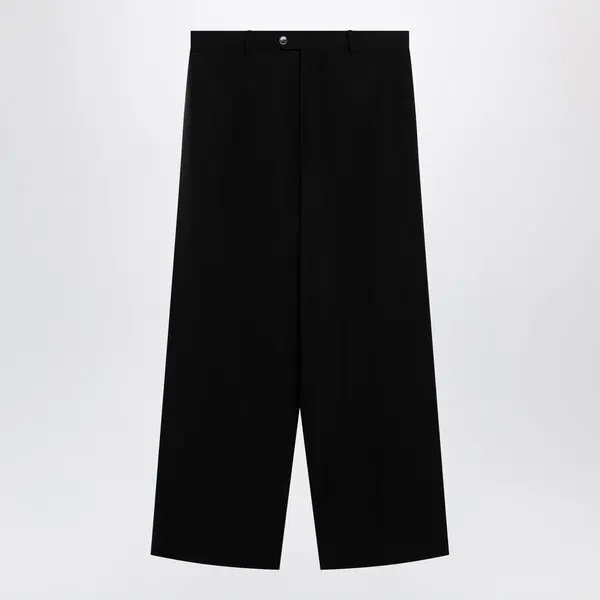 Balenciaga Wide-leg Tailored Trousers In Twill - Black