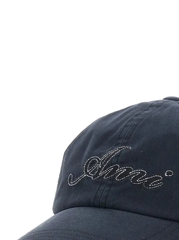 AMI Paris Hat With Embroidery And Tech Fabric Black