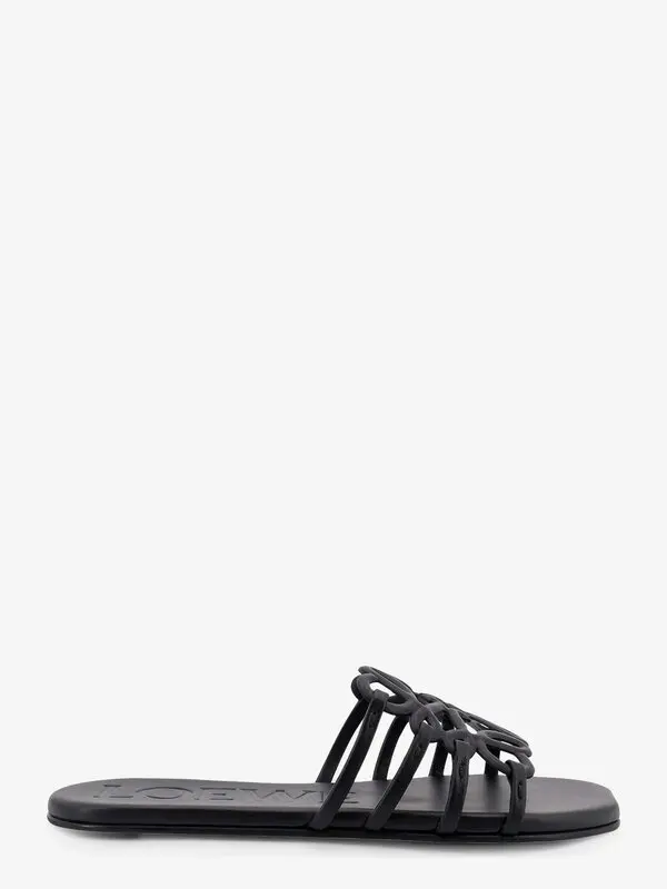 Loewe Anagram Petal Leather Sandals - Black