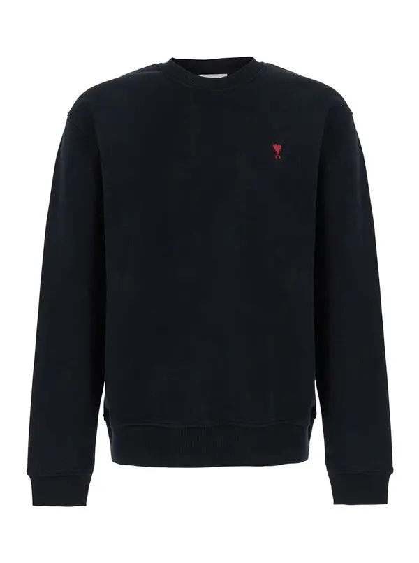 AMI Paris Sweatshirt With De Coeur Logo - Black