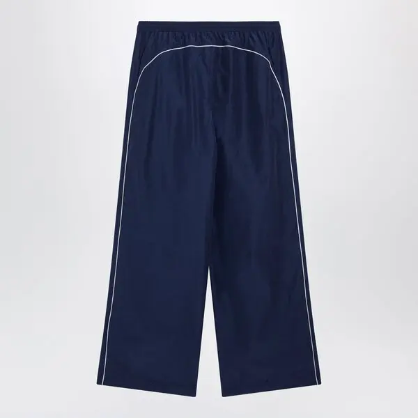 Balenciaga Bodies Track Pants In Dark Navy Poplin