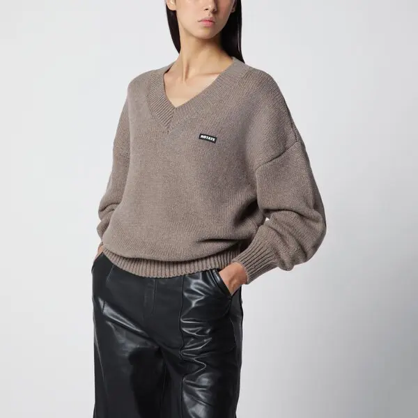 ROTATE BY BIRGER CHRISTENSEN Wool And Cashmere V-neck Sweater