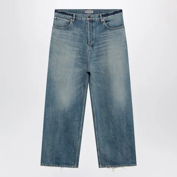 Balenciaga Baggy Jeans In Cotton Denim - Blue