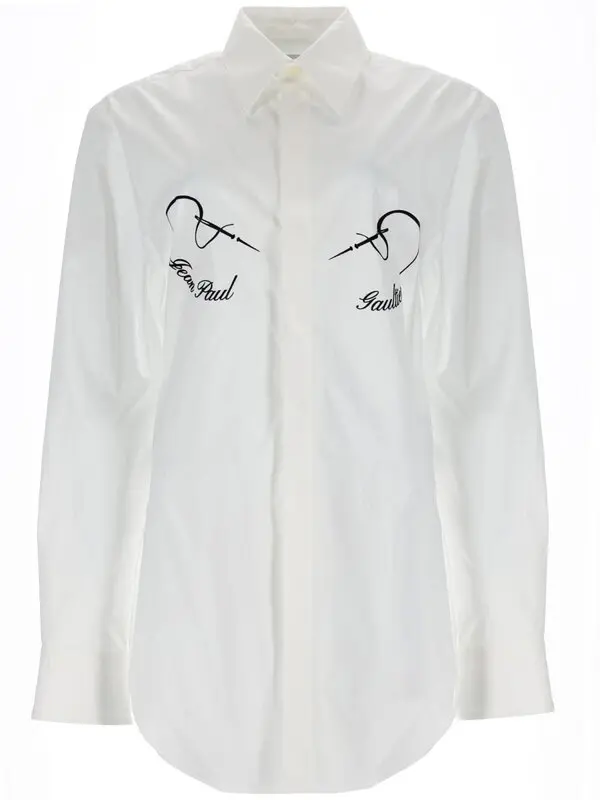 JEAN PAUL GAULTIER Embroidered Cotton Shirt - White