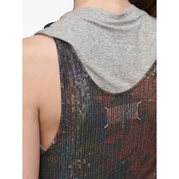 MAISON MARGIELA Metallic Asymmetrical Tank Top - Green