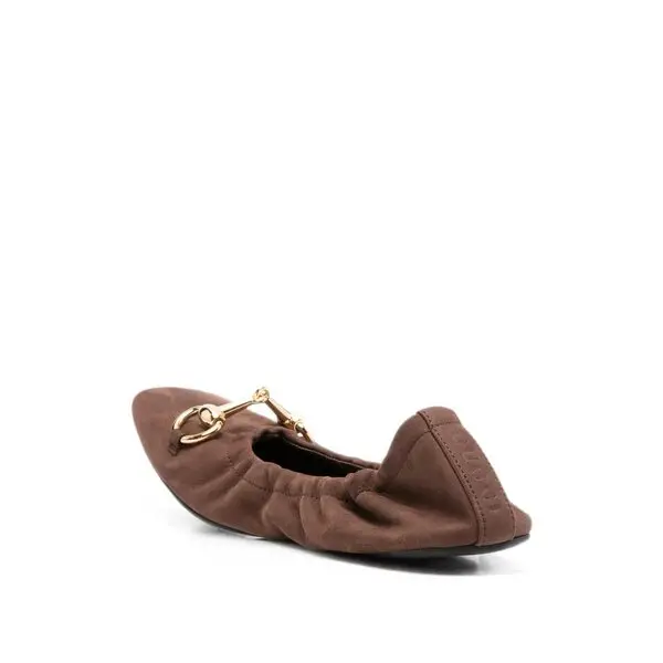Gucci Leather Ballet Flats - Brown