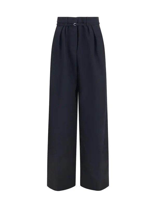 Dries Van Noten Wide-leg Pants With Drawstring - Black