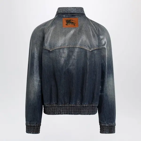 Burberry Coated Denim Aviator Jacket In Mid
