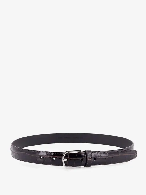 TOTEME Slim Croco-embossed Leather Belt - Multicolor