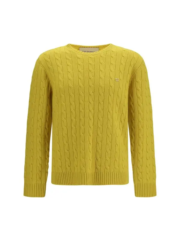 Valentino Garavani Vlogo Cable-knit Cashmere Sweater