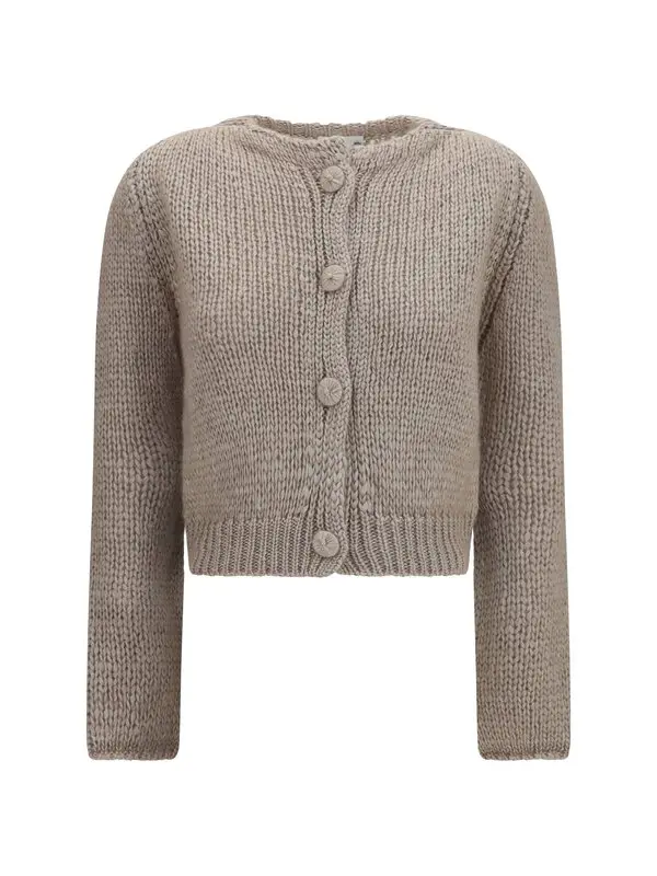 FORTE_FORTE Chunky Knit Cardigan With Buttons - Cream