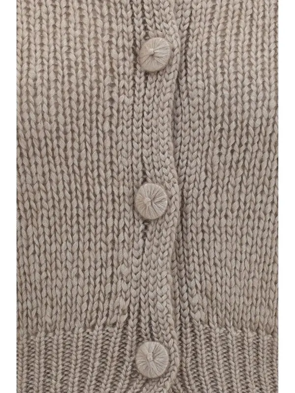 FORTE_FORTE Chunky Knit Buttoned Cardigan - Cream