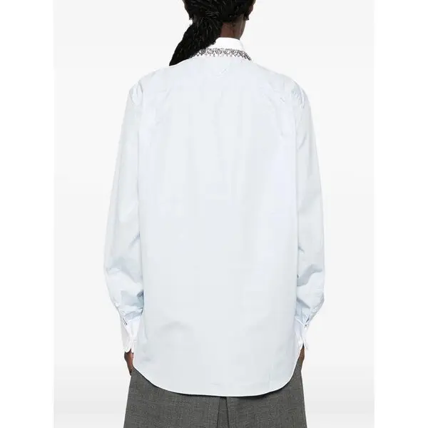 Prada Embellished Cotton Shirt - Blue