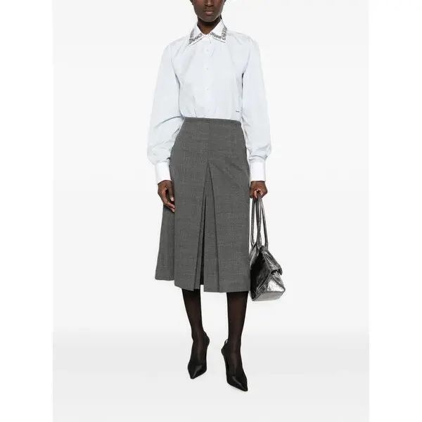 Prada Embellished Cotton Shirt - Blue