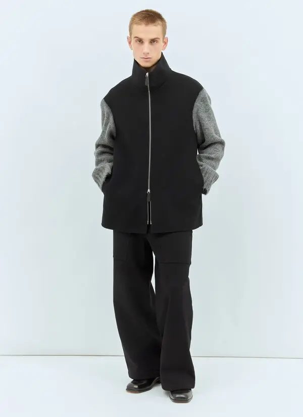 JIL SANDER Knit-sleeves Wool Jacket