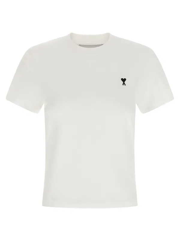 AMI Paris De Coeur' Cropped T-shirt - Multicolor