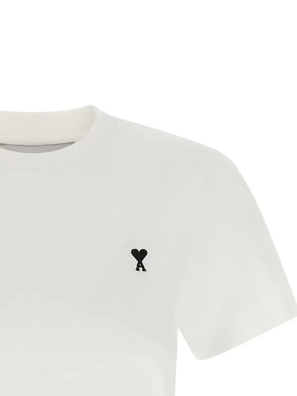 AMI Paris De Coeur' Cropped T-shirt - Multicolor