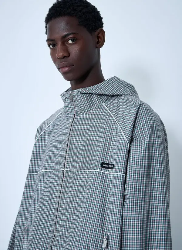 Miu Miu Check Hooded Jacket