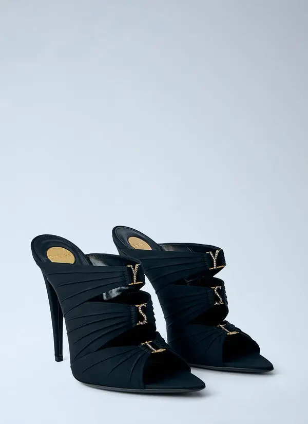 Saint Laurent Emilie Mules Sandals - Black