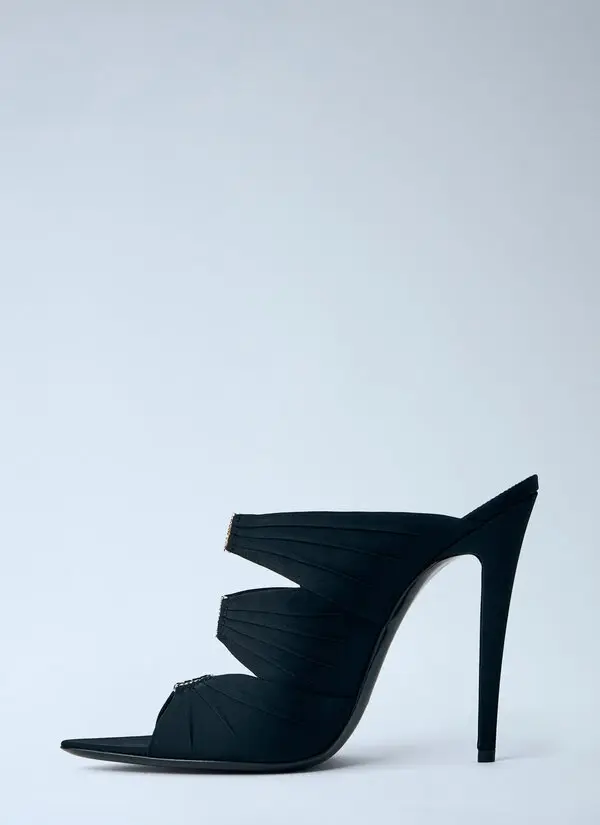 Saint Laurent Emilie Mules Sandals - Black