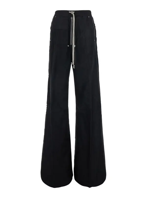 Rick Owens Wide Pants With Modern Details And Black Tech Fabric - Multicolor