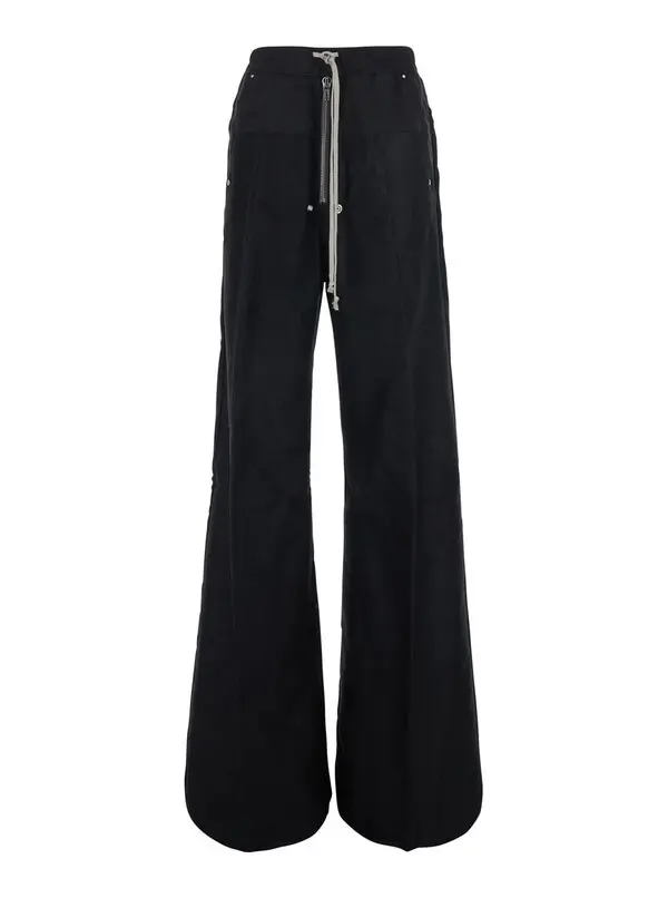 Rick Owens Wide Pants With Modern Details And Black Tech Fabric - Multicolor